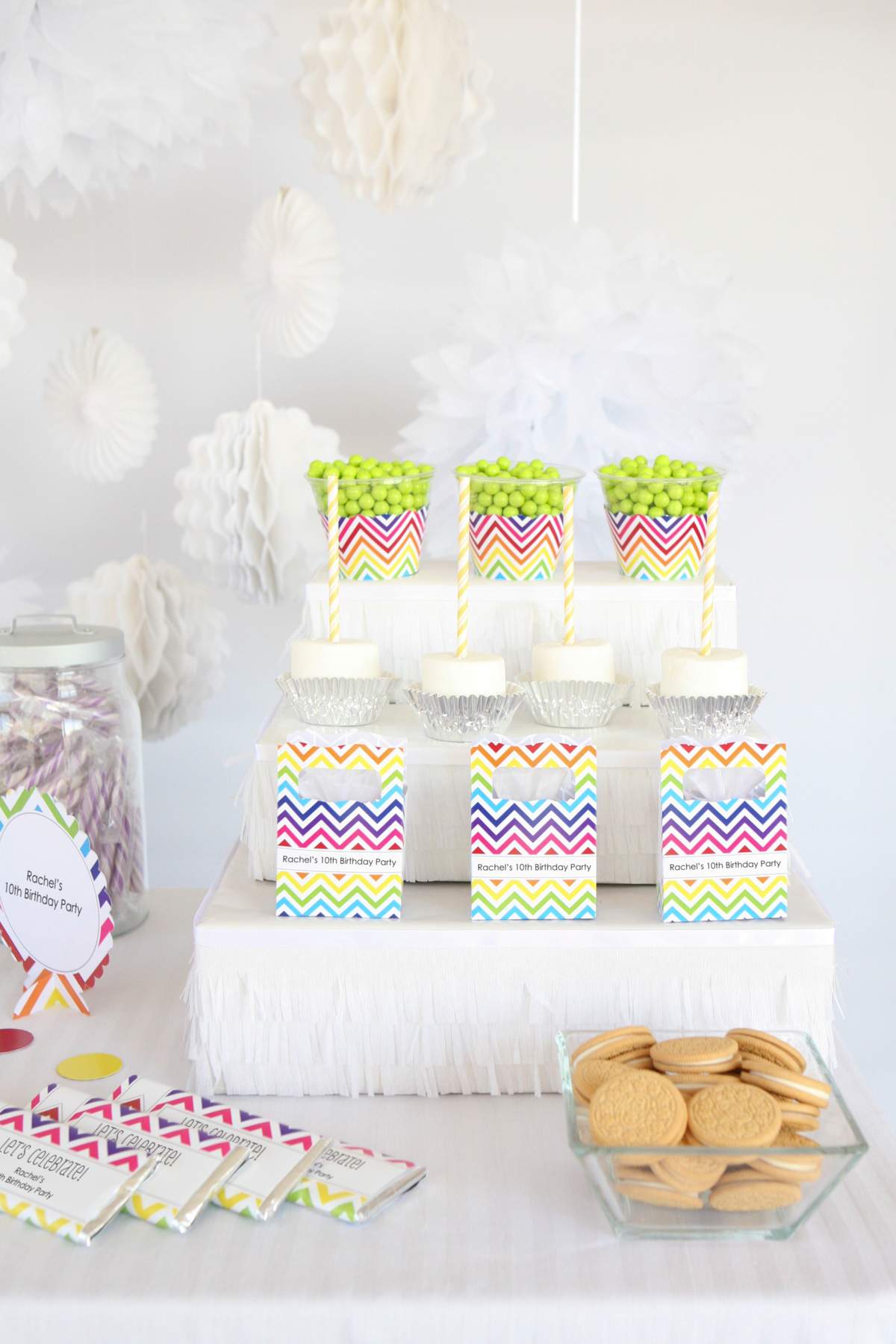 Chevron Rainbow Birthday Party Ideas | Photo 4 of 8 | Catch My Party