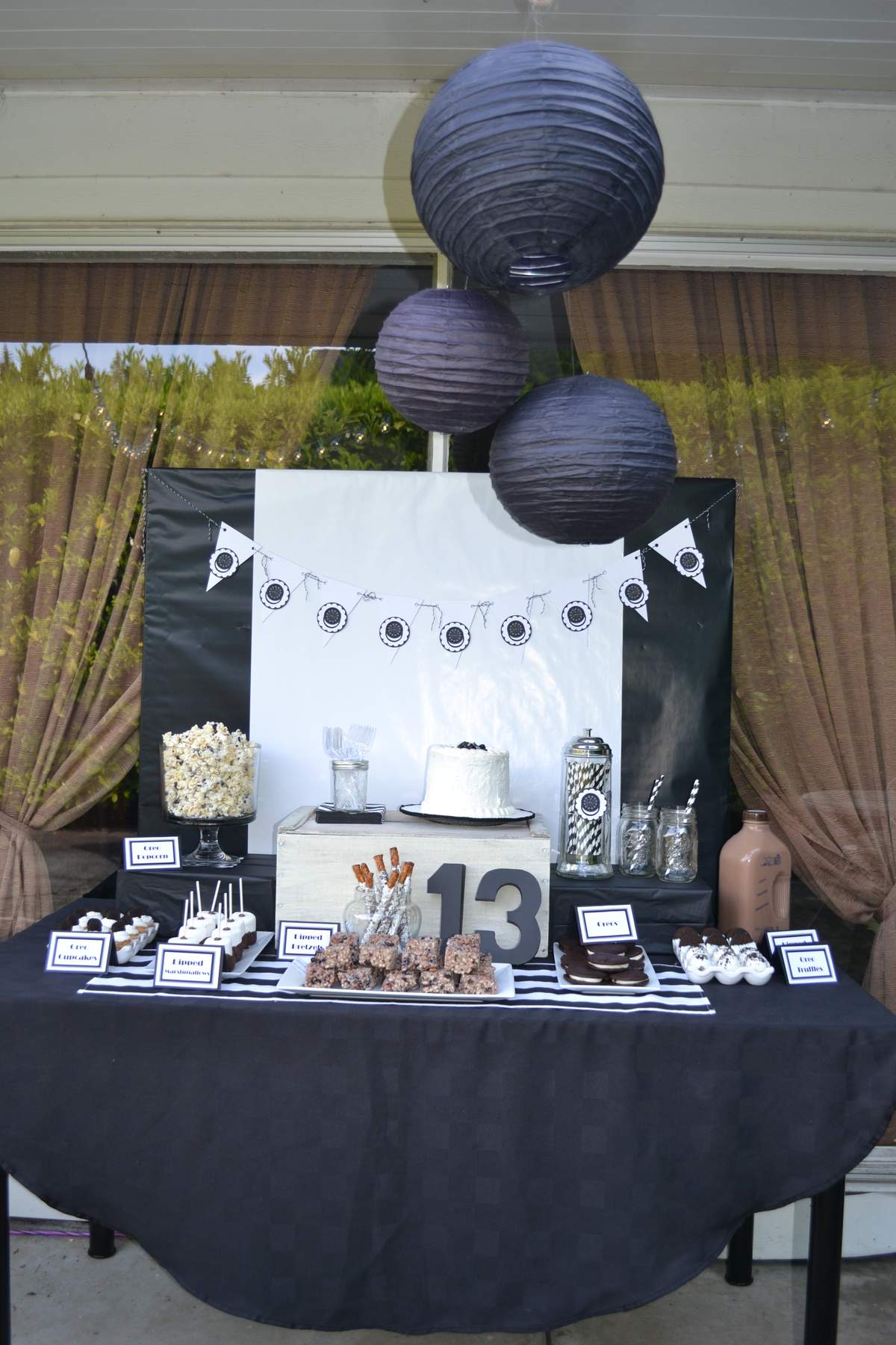 Oreo Dessert Table Birthday Party Ideas | Photo 10 of 10 | Catch My Party