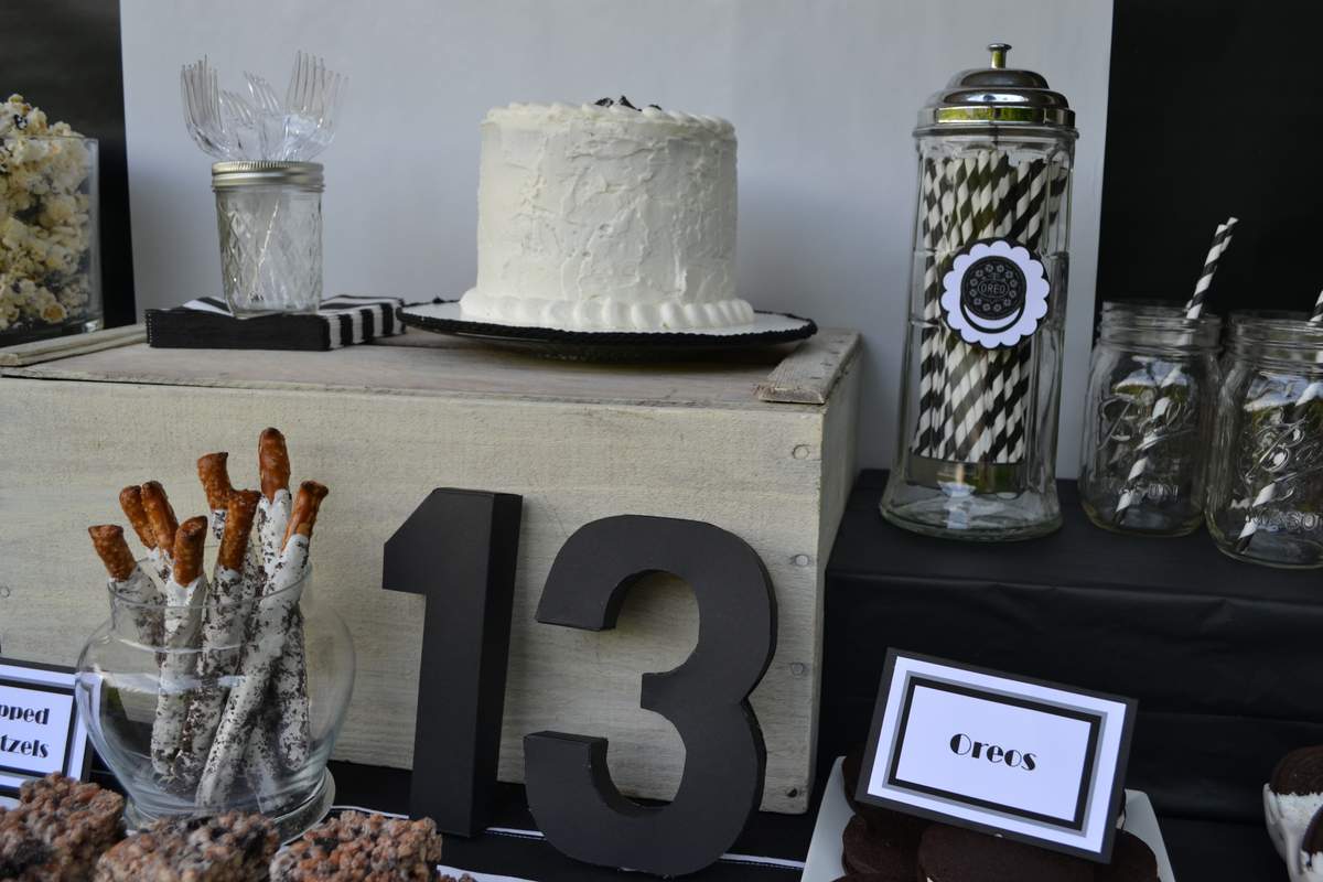 Oreo Dessert Table Birthday Party Ideas | Photo 10 of 10 | Catch My Party