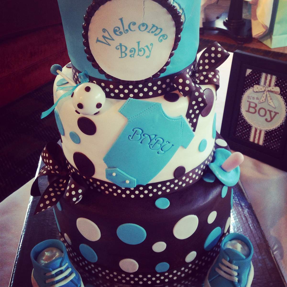 Turquoise & Brown baby Shower Baby Shower Party Ideas | Photo 7 of 39 ...