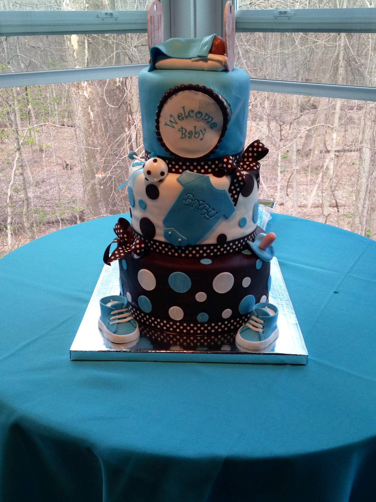 Turquoise & Brown baby Shower Baby Shower Party Ideas | Photo 7 of 39 ...