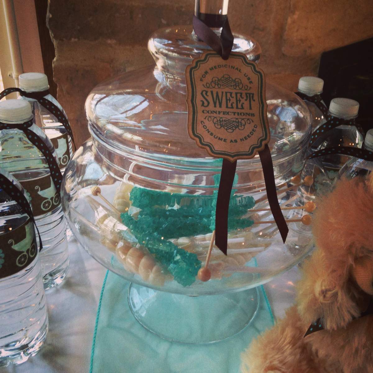 Turquoise & Brown baby Shower Baby Shower Party Ideas | Photo 7 of 39 ...