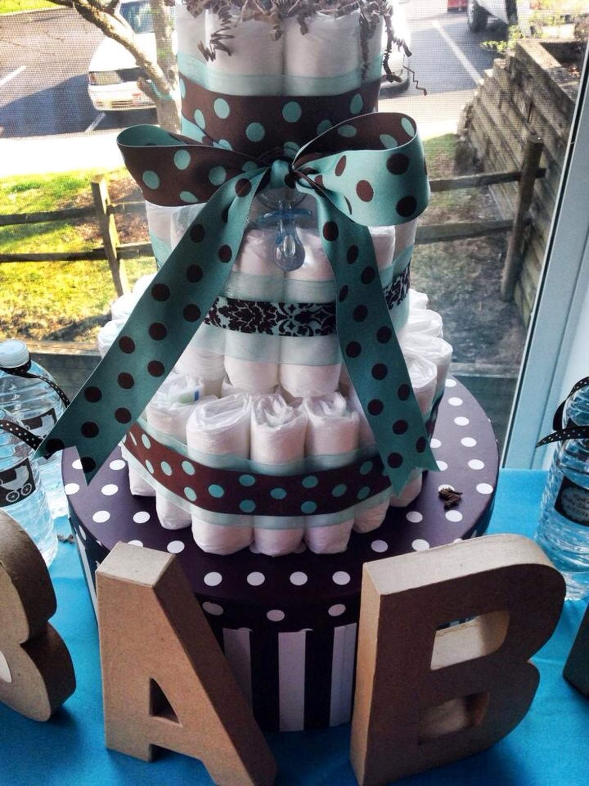 Turquoise & Brown baby Shower Baby Shower Party Ideas | Photo 7 of 39 ...