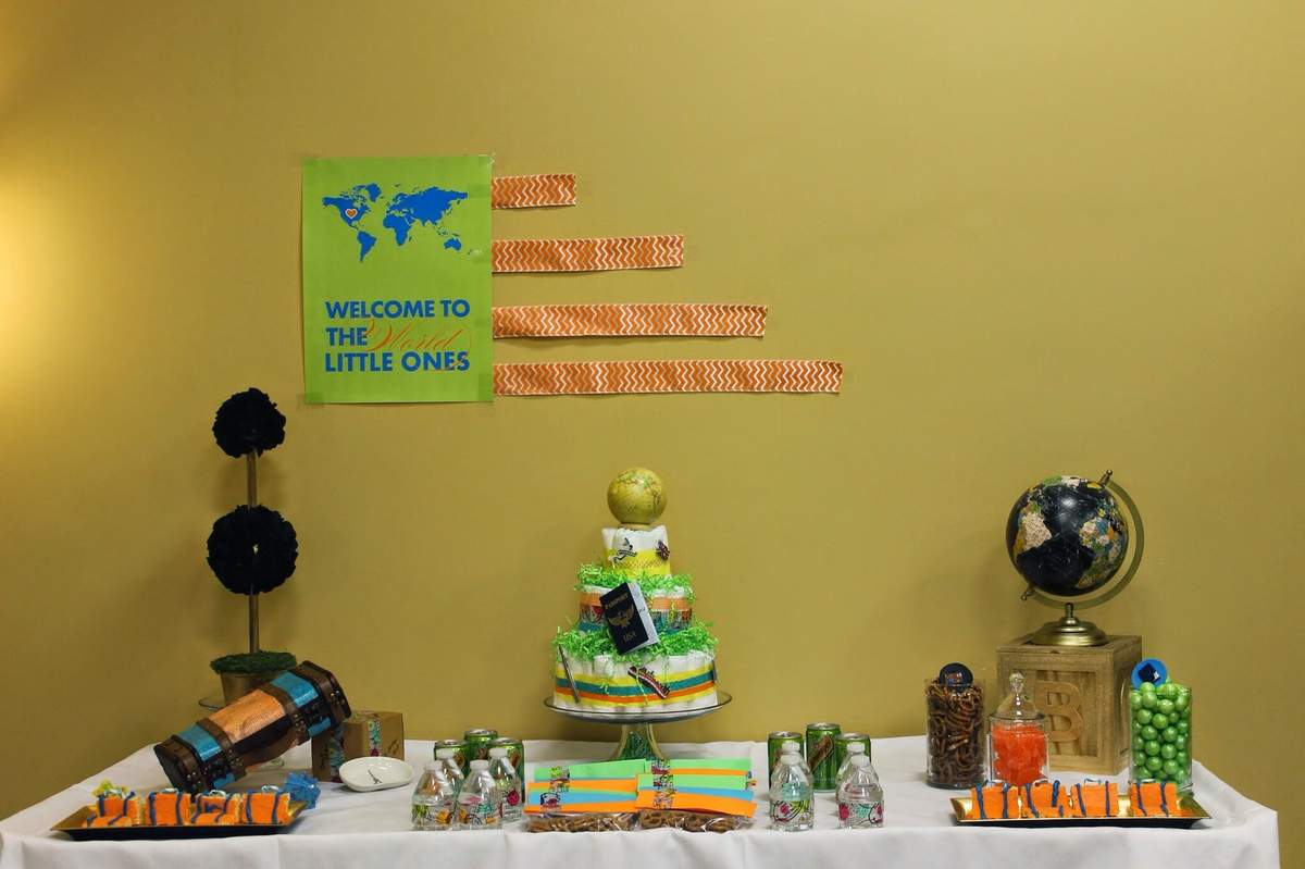 World / Travel theme Baby Shower Party Ideas | Photo 3 of 14 | Catch My ...