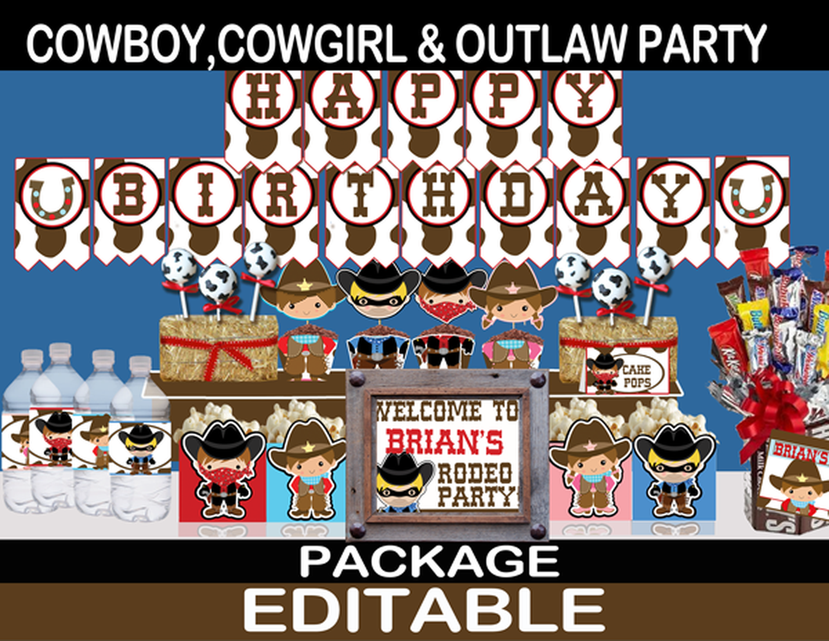 Cowboy / Cowgirl / Birthday "WESTERN COWBOY BIRTHDAY PARTY THEME ...