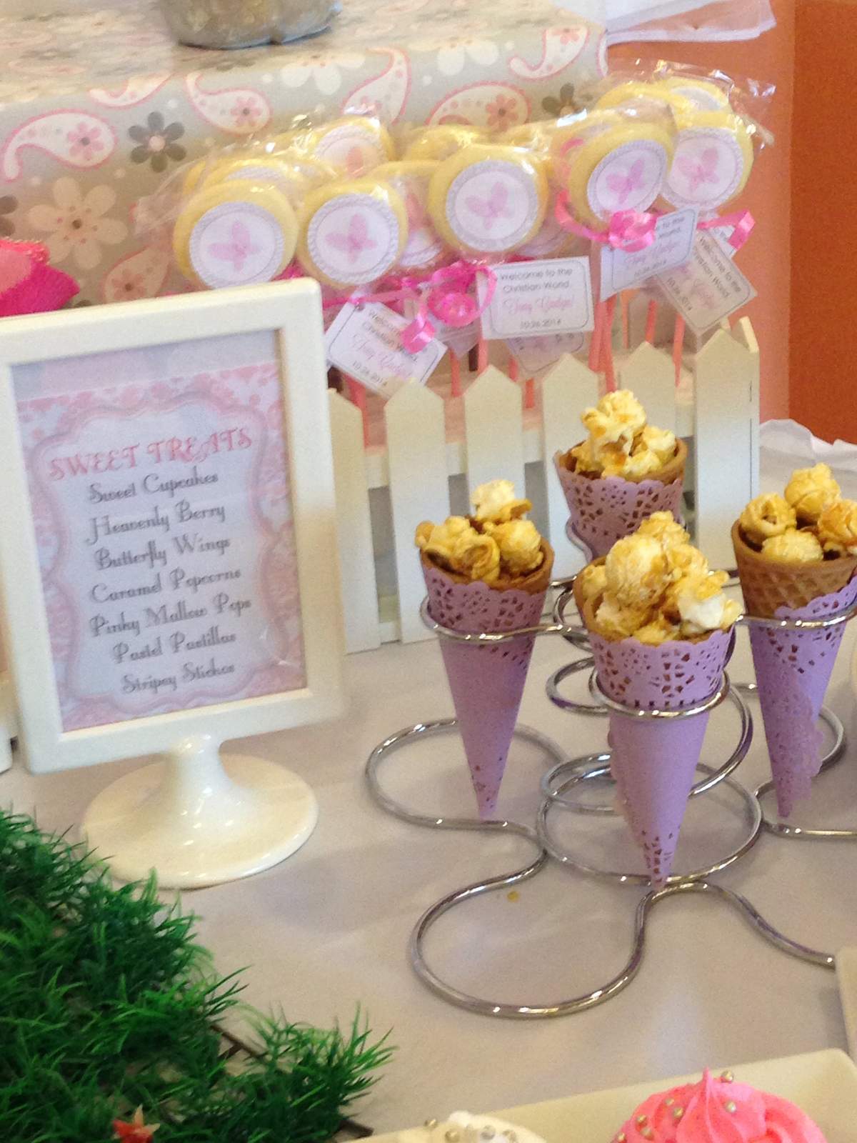 Butterflies / Pink and Grey Theme Baptism Party Ideas | Photo 5 of 27 ...