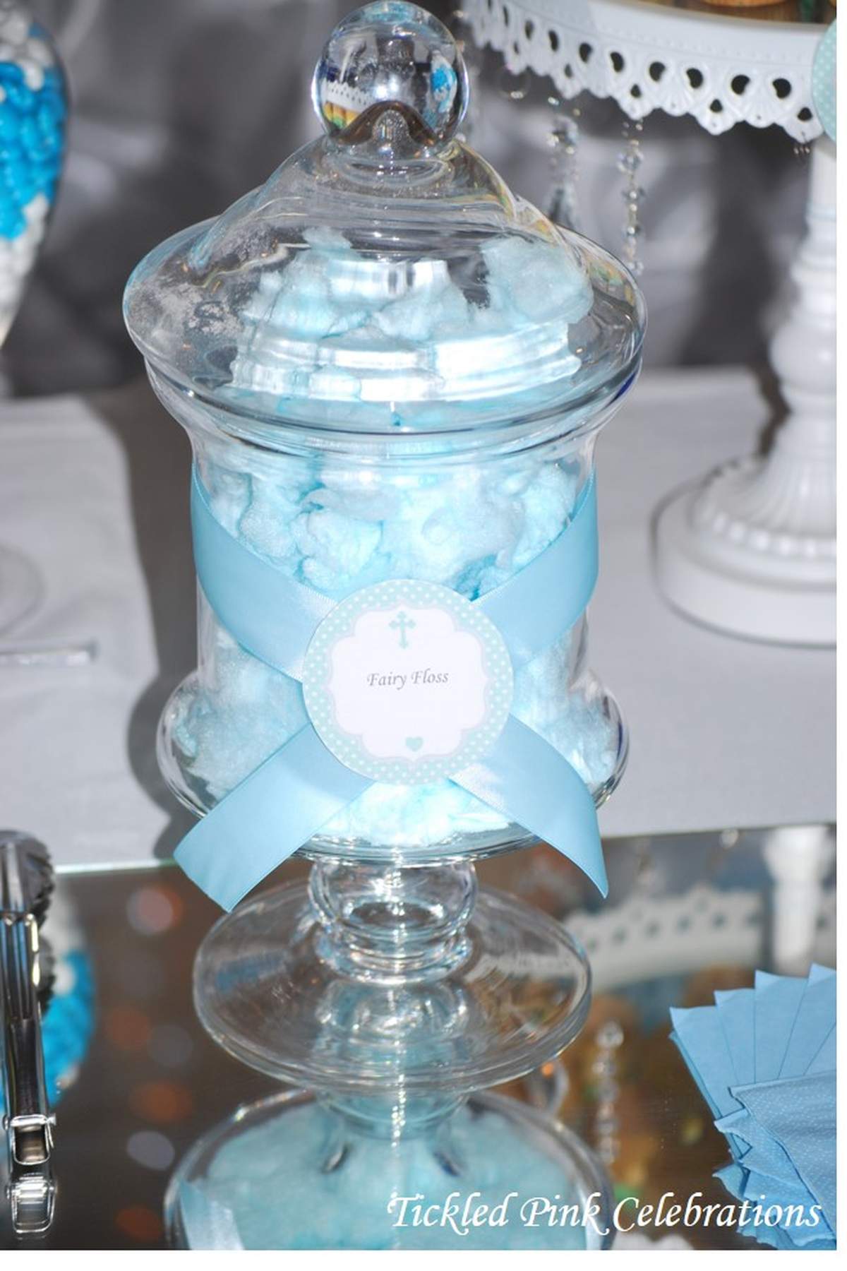 Blue & White Christening Baptism Party Ideas | Photo 5 of 17 | Catch My ...