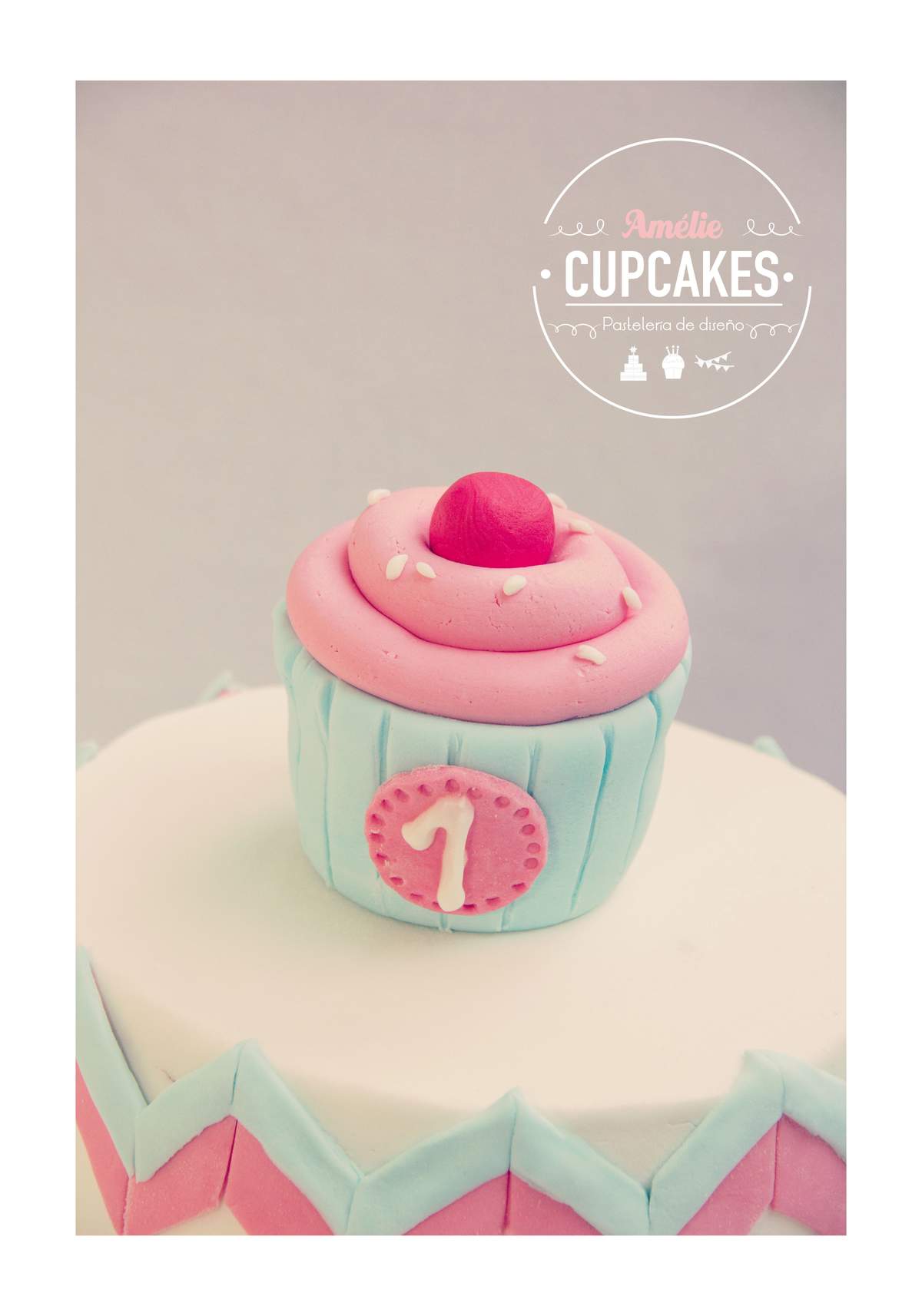 Lovely Cupcake Chevron Cake Birthday Party Ideas | Photo 1 of 5 | Catch ...