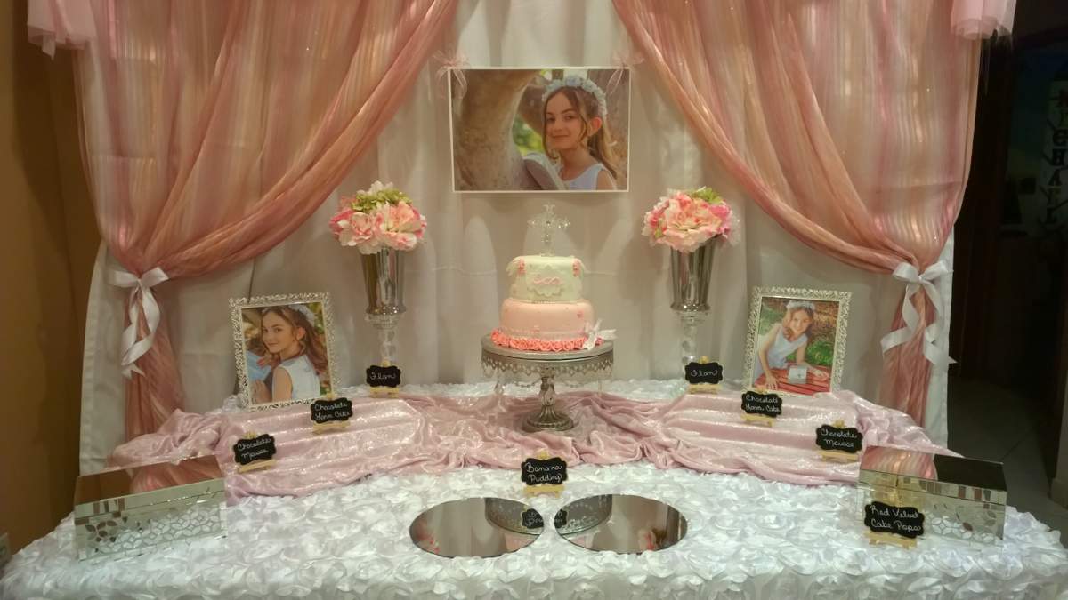 Pink Elegance Communion Party Ideas | Photo 26 of 45 | Catch My Party