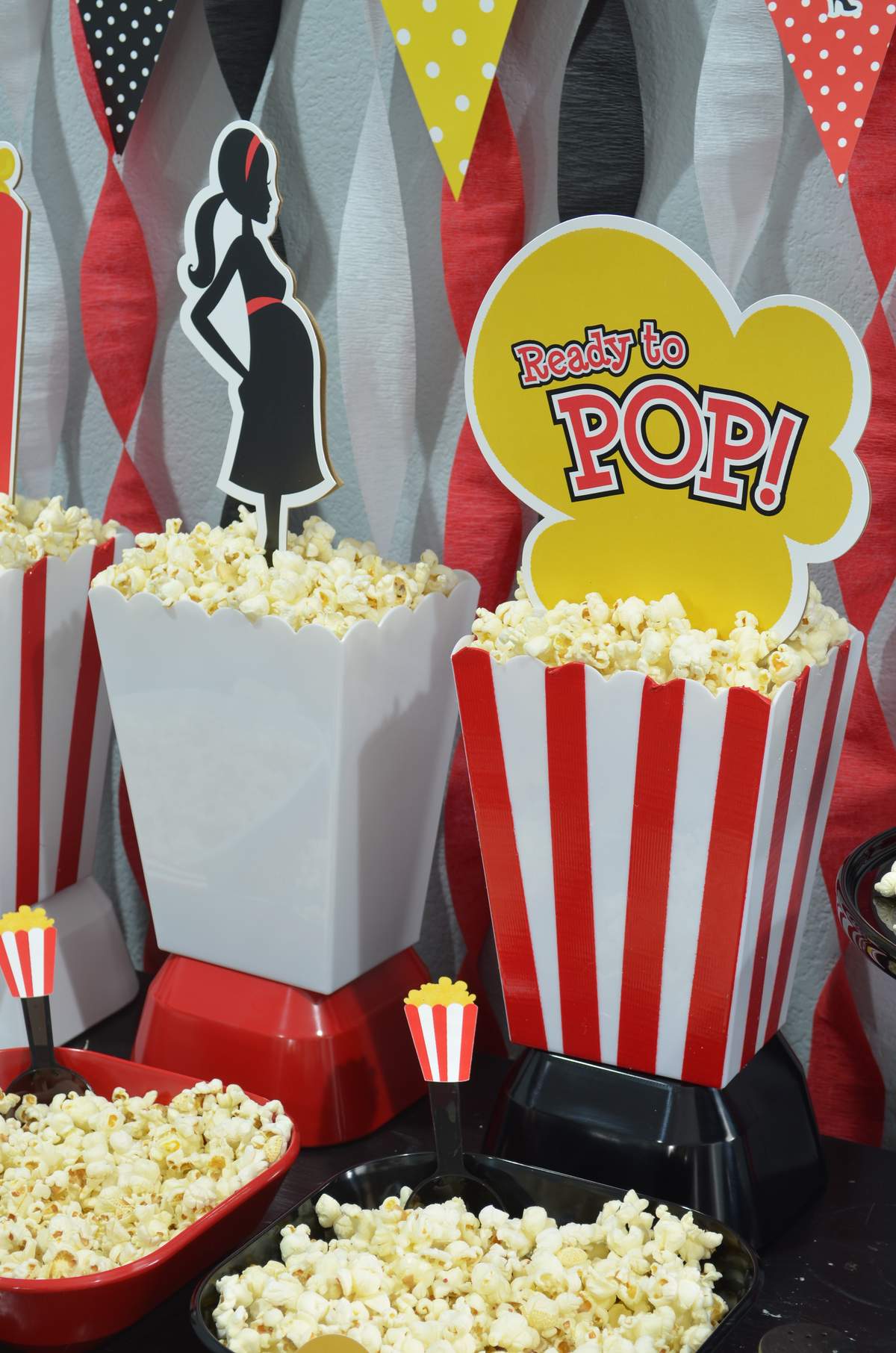 Ready To Pop Popcorn Bar Baby Shower Party Ideas | Photo 1 of 17 ...