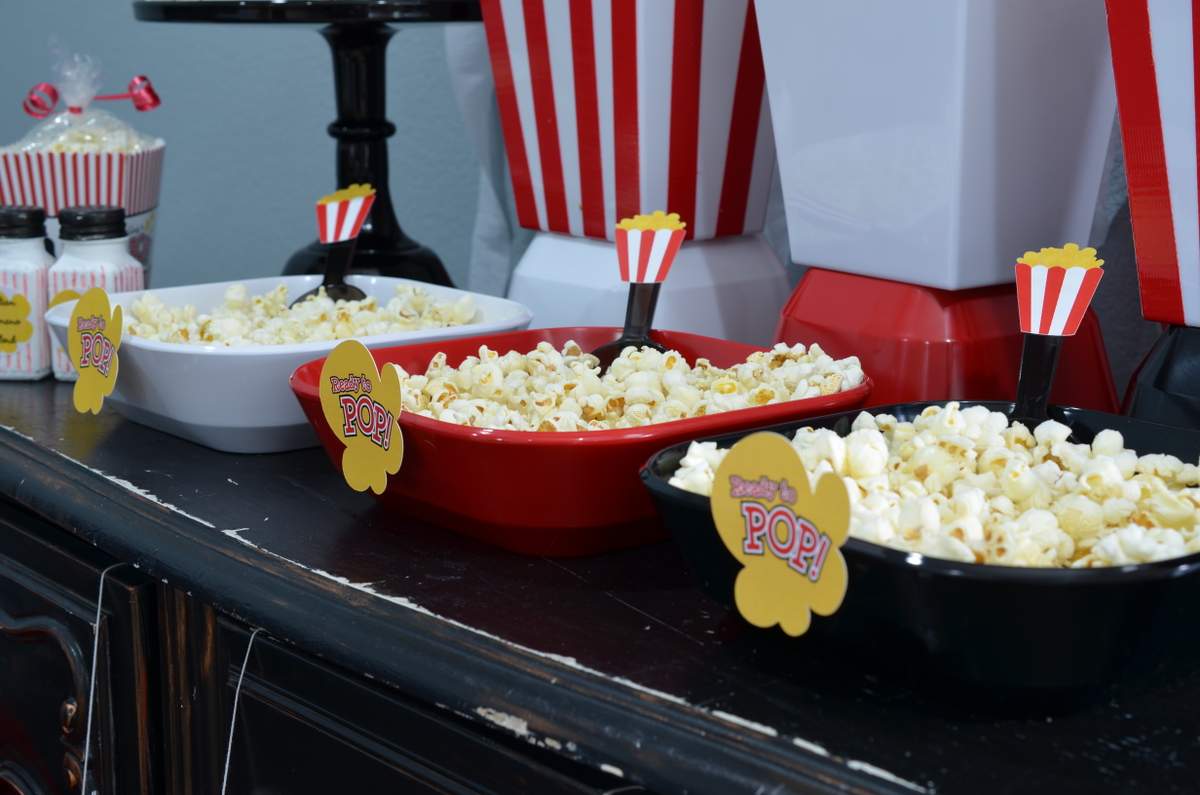 Ready To Pop Popcorn Bar Baby Shower Party Ideas | Photo 4 of 17 ...