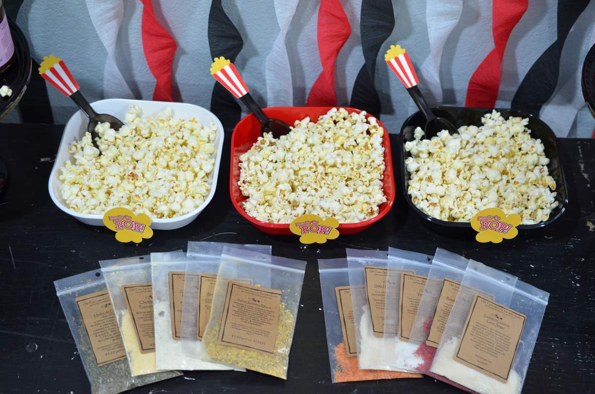 Ready To Pop Popcorn Bar Baby Shower Party Ideas | Photo 1 of 17 ...