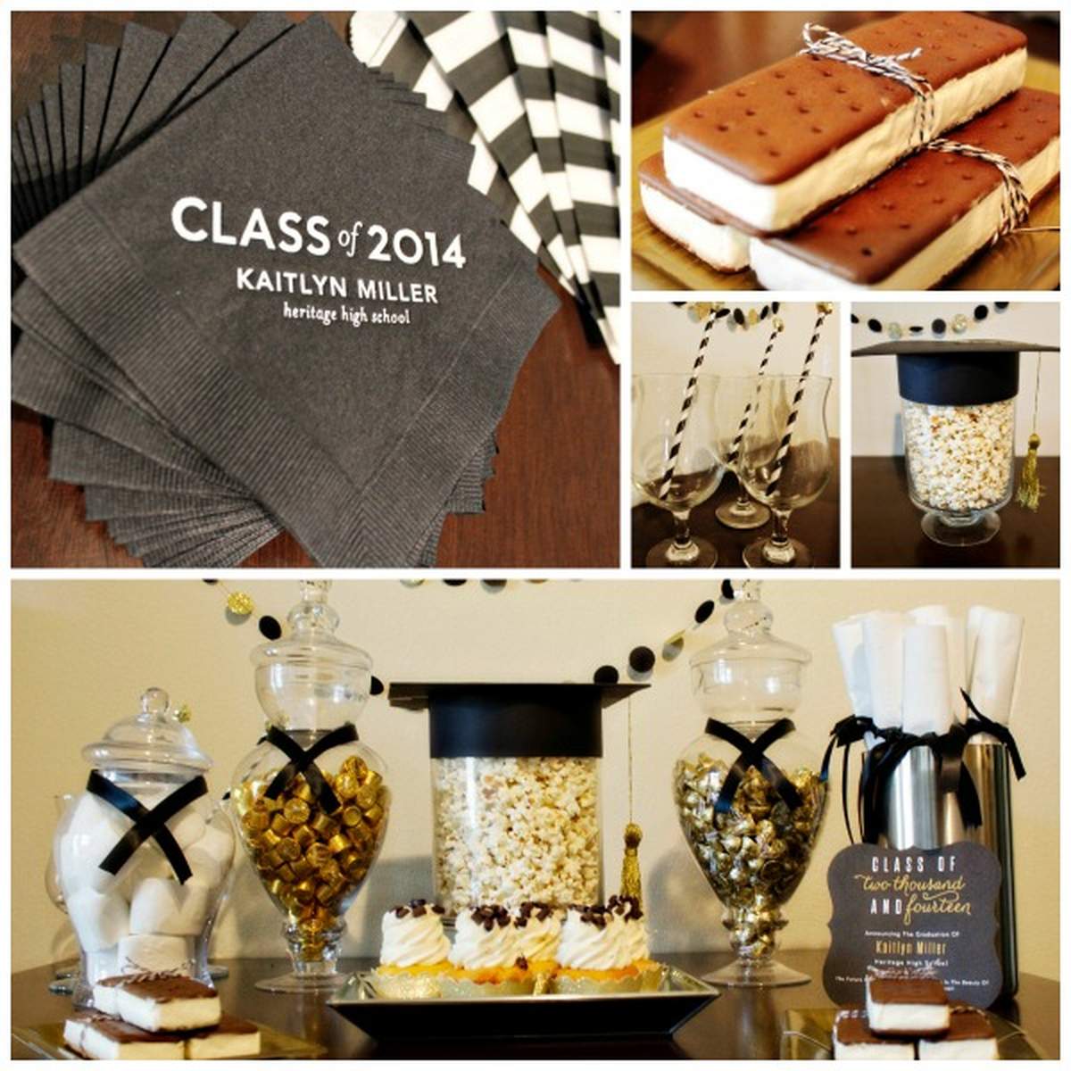 Black And Gold Graduation/End of School Party Ideas | Photo 3 of 18 ...