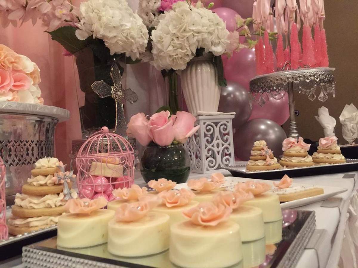 Flowers and Crosses First Communion Party Ideas | Photo 2 of 9 | Catch ...