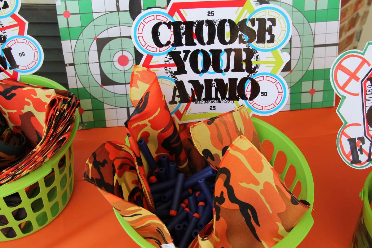 Nerf guns/camo Birthday Party Ideas | Photo 27 of 40 | Catch My Party