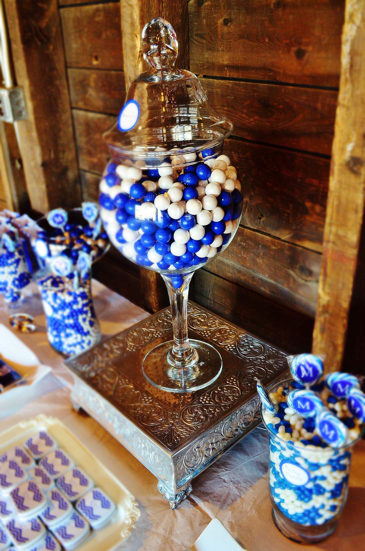 Rustic, blue and white Class Reunion Party Ideas | Photo 8 of 25 ...