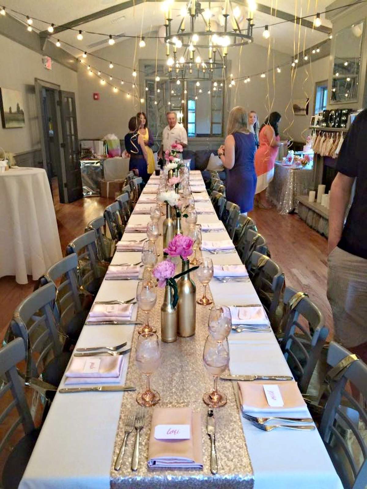 Bubbly Bar, Blush, Pink & Gold Bridal/Wedding Shower Party Ideas ...