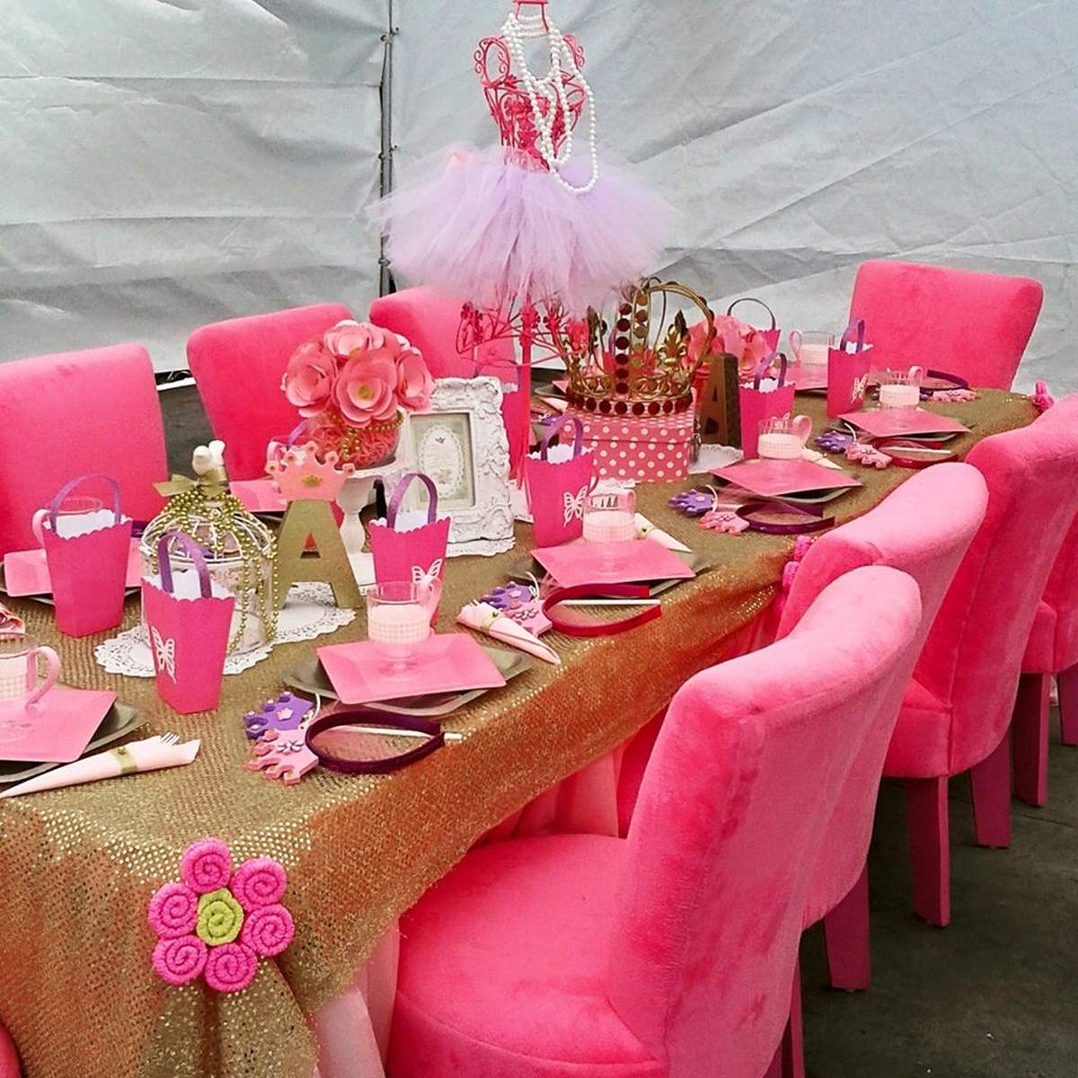PRINCESS TEA PARTY IN PINK AND GOLD Birthday Party Ideas | Photo 2 of ...