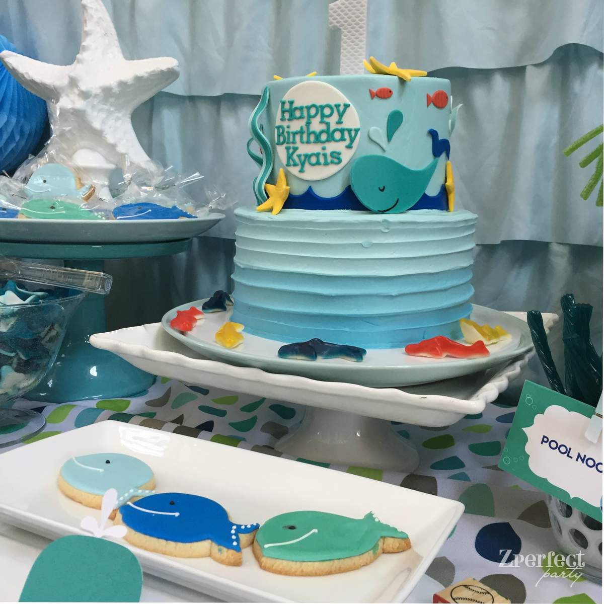 Whale Theme Under the Sea Birthday Party Ideas | Photo 13 of 16 | Catch ...