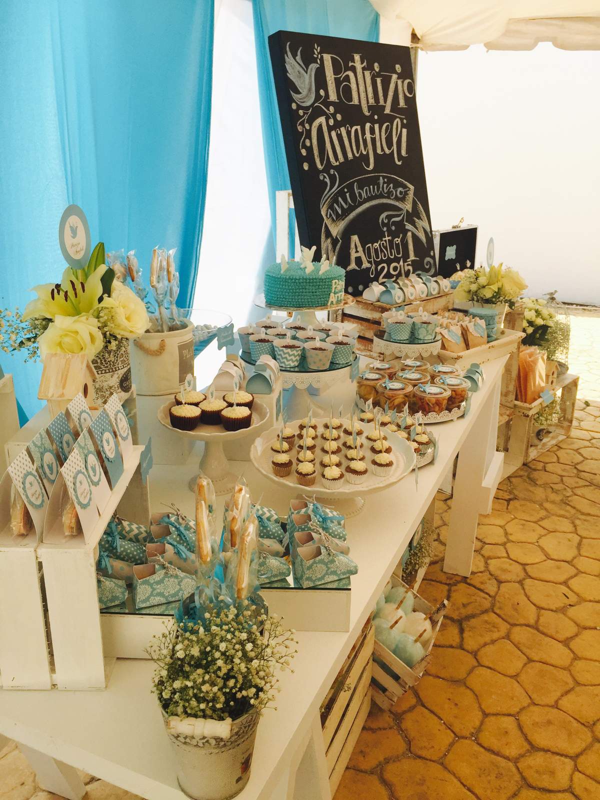 Doves, Baby Blue And flowers Baptism Party Ideas | Photo 1 of 25 ...