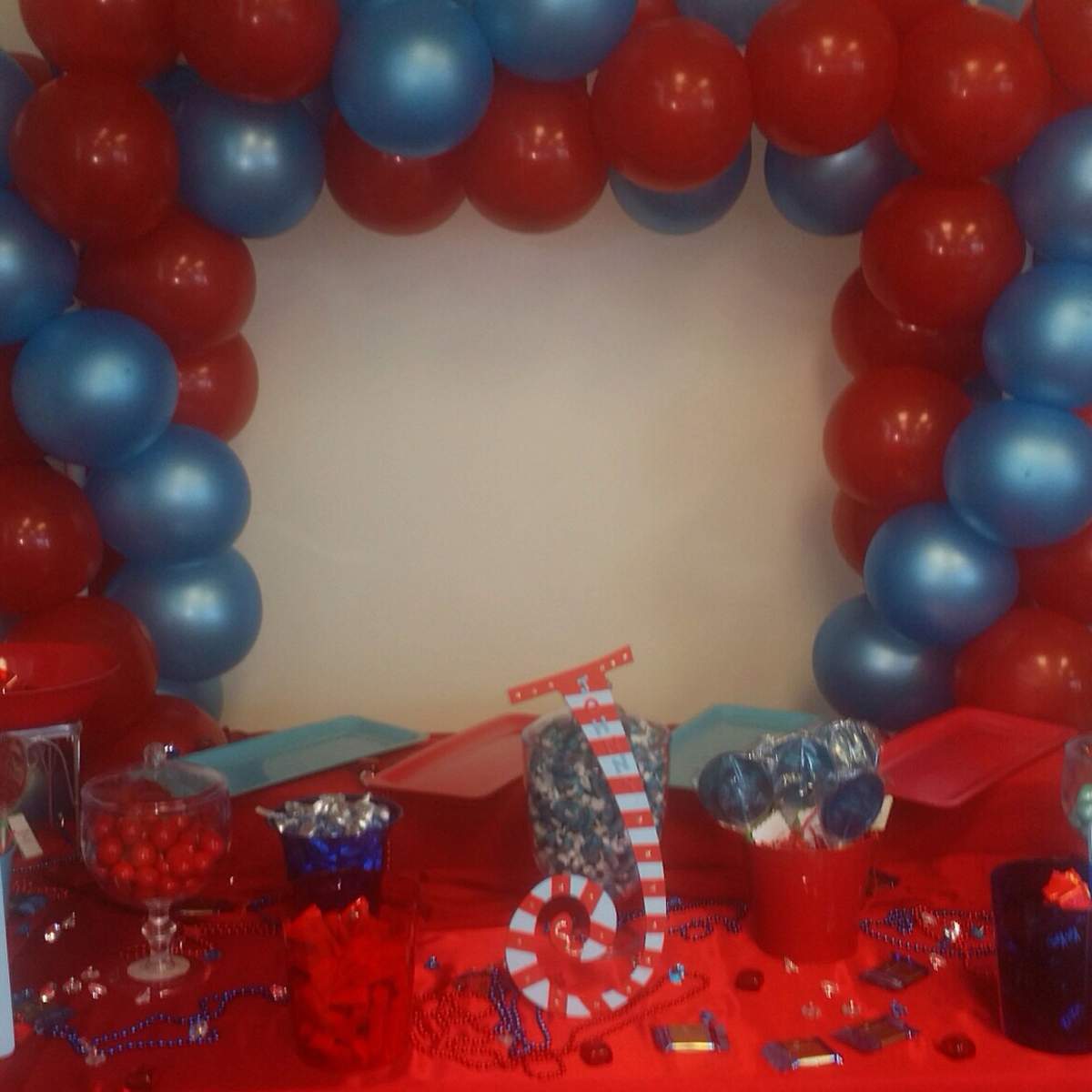 Red And Blue Graduation End Of School Party Ideas Photo 4 Of 10 