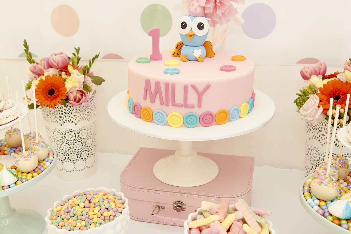 Hootabelle & Pastel Polka Dots Birthday Party Ideas | Photo 5 of 22 ...