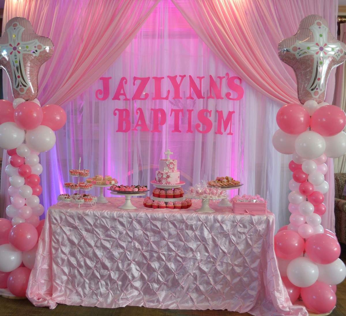 Pink and white / Baptism "Jazlynn's Baptism" | Catch My Party