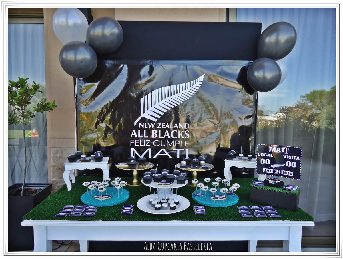 Football All Blacks Party Birthday Party Ideas | Photo 16 of 21 | Catch ...