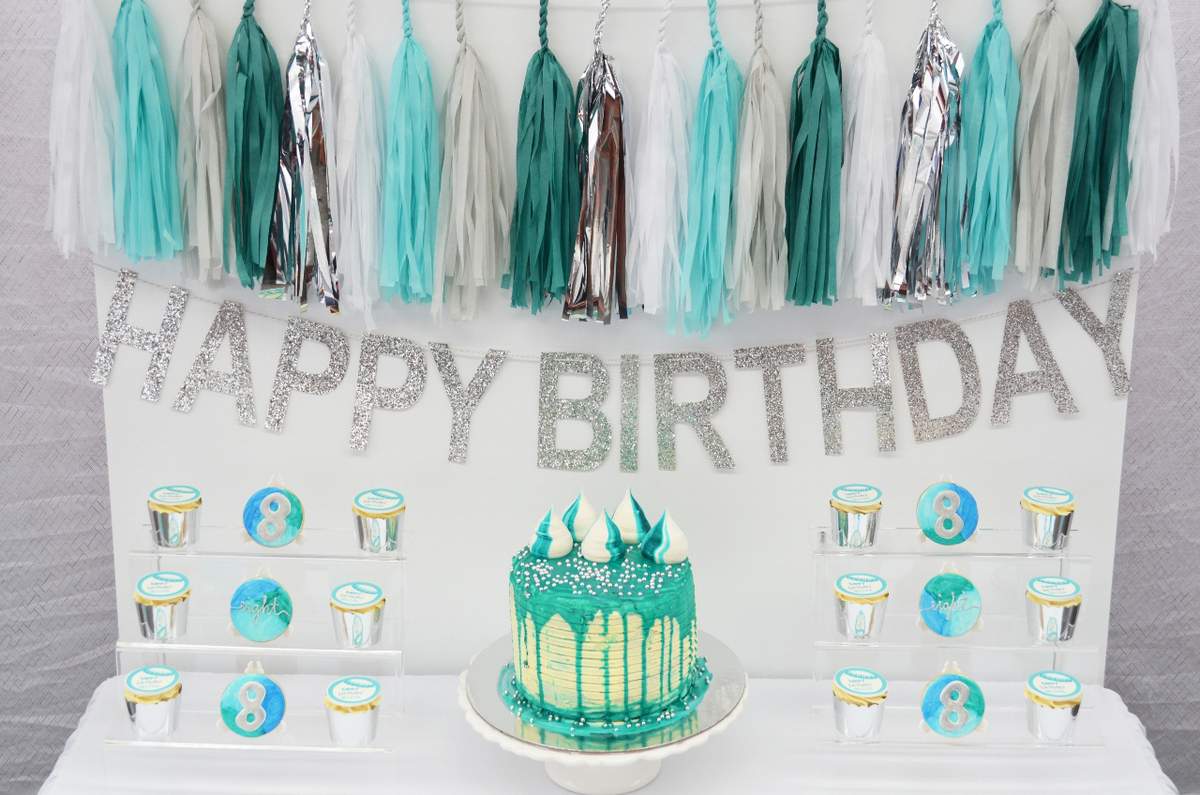 blue, silver and teal Birthday Party Ideas | Photo 4 of 24 | Catch My Party