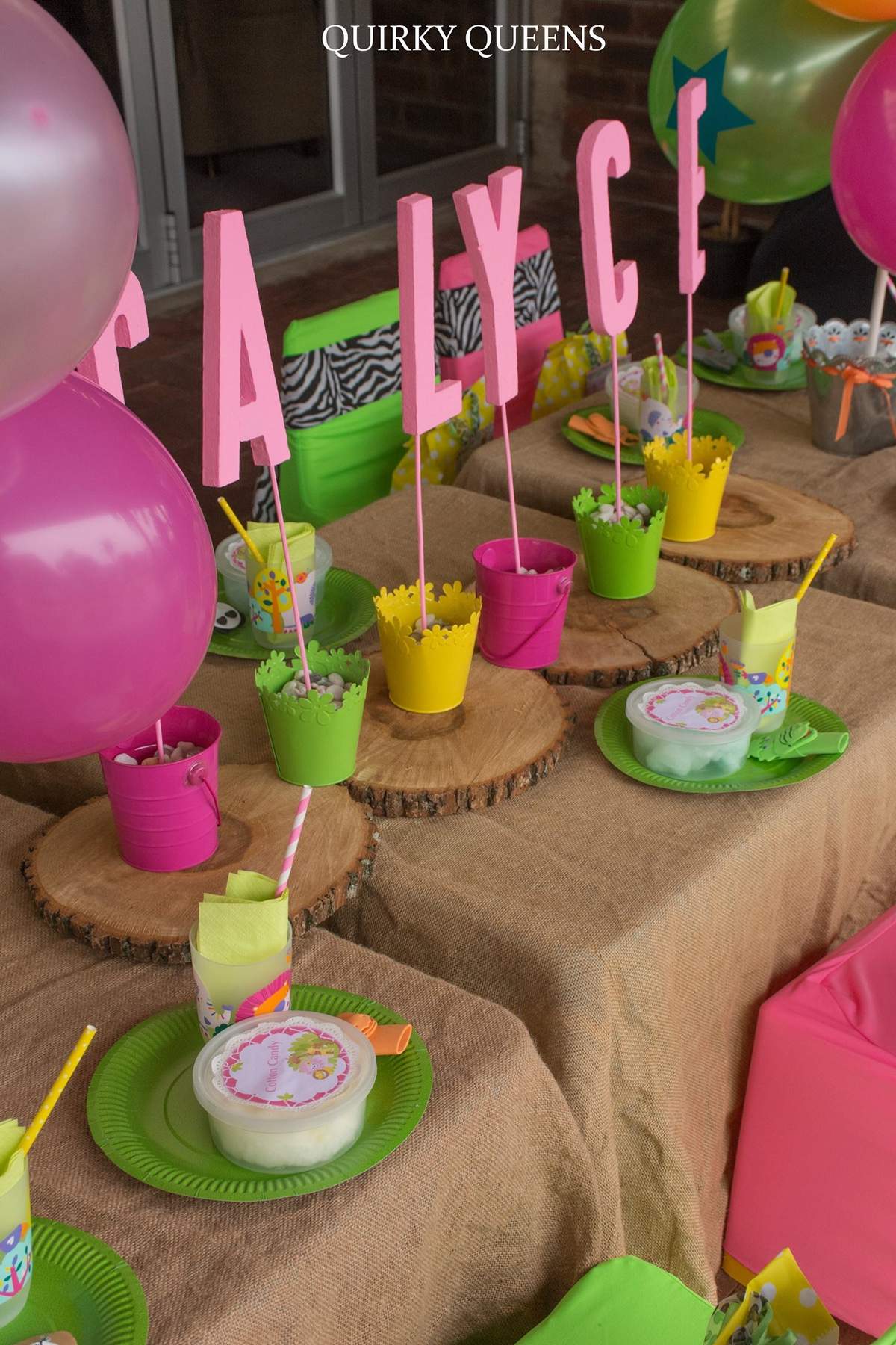 Safari Party with bright colors Birthday Party Ideas | Photo 7 of 34 ...