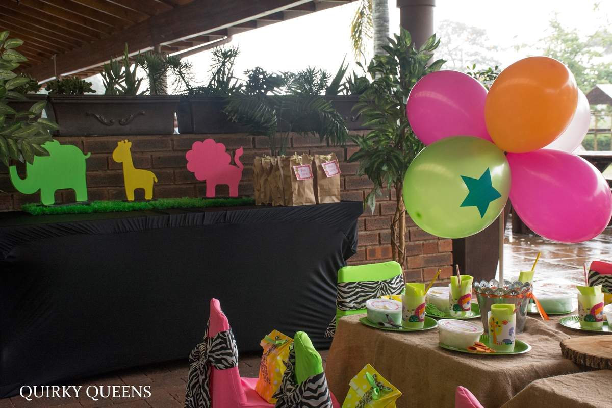 Safari Party with bright colors Birthday Party Ideas | Photo 7 of 34 ...
