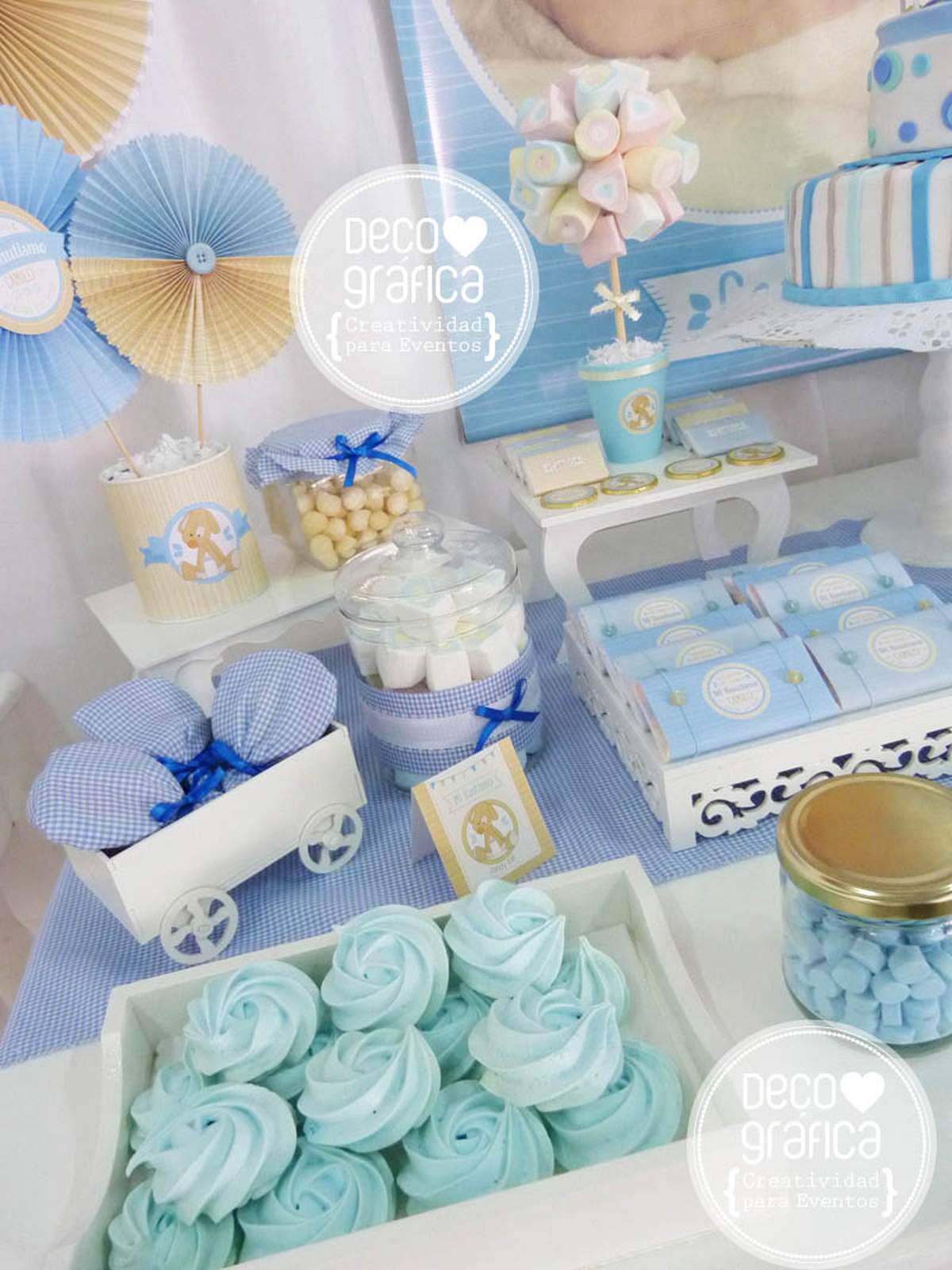 Cream & Light Blue Baptism Party Ideas | Photo 8 of 46 | Catch My Party