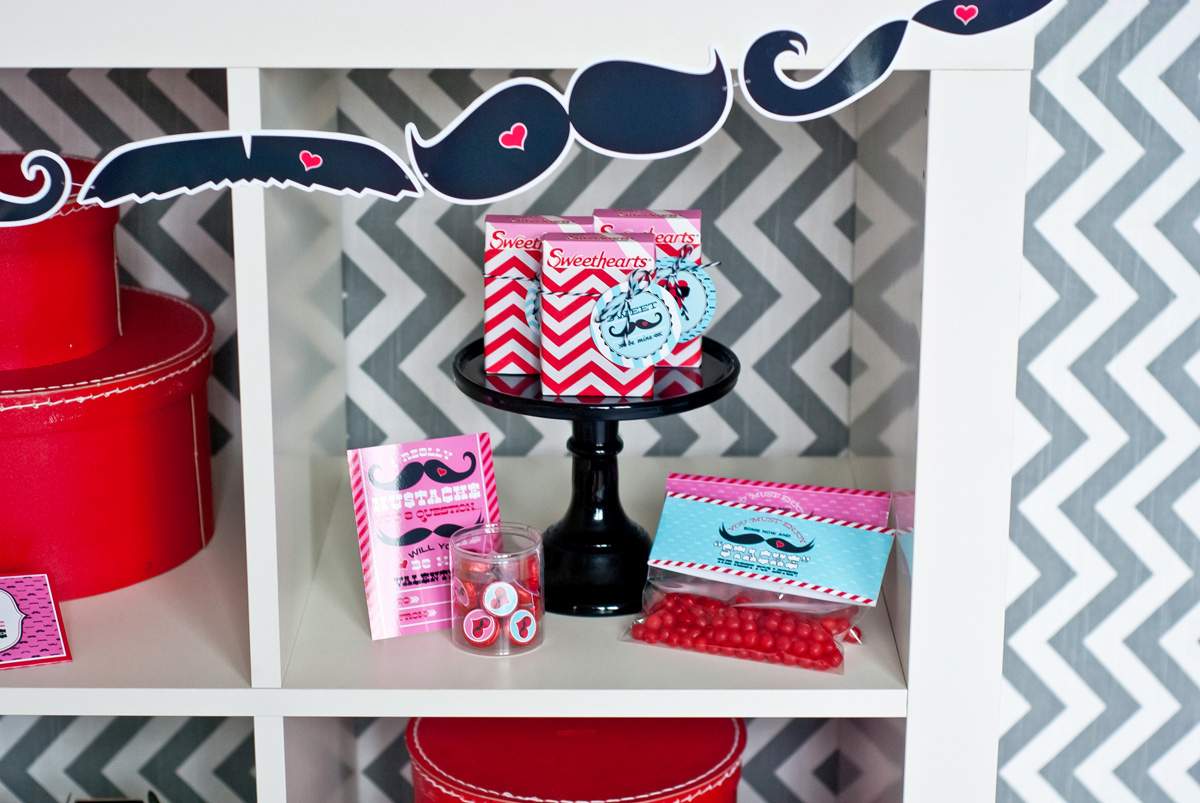 Mustache Valentine's Day Party Valentine's Day Party Ideas | Photo 10 ...