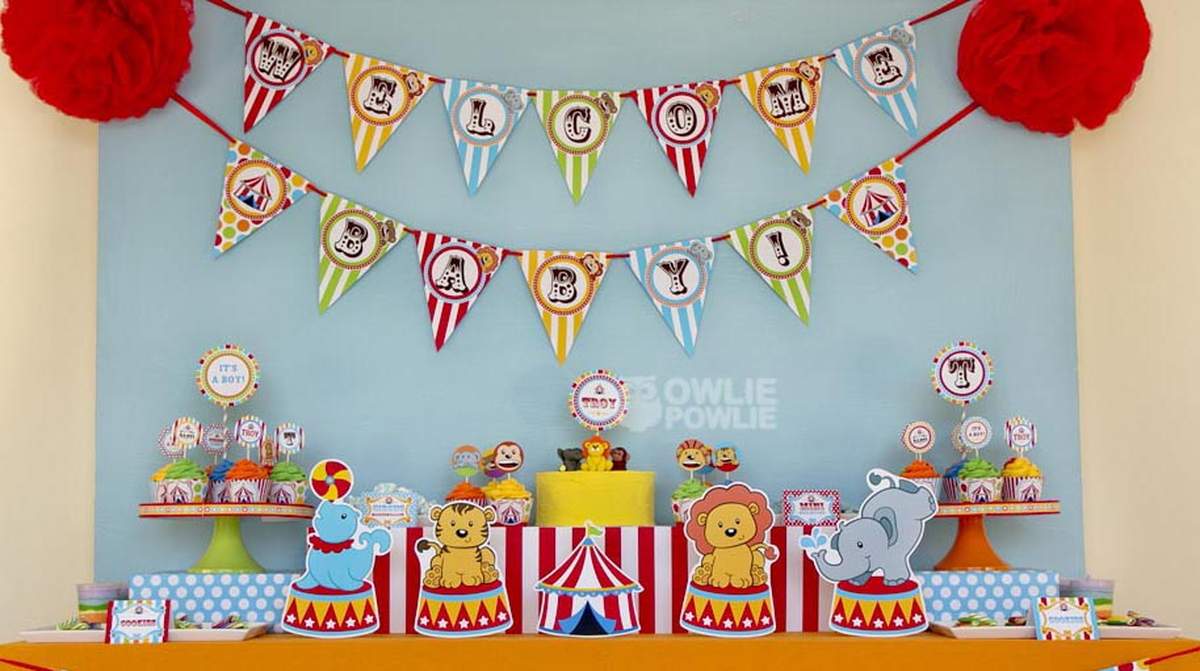 Circus / Carnival Baby Shower Party Ideas | Photo 10 of 24 | Catch My Party