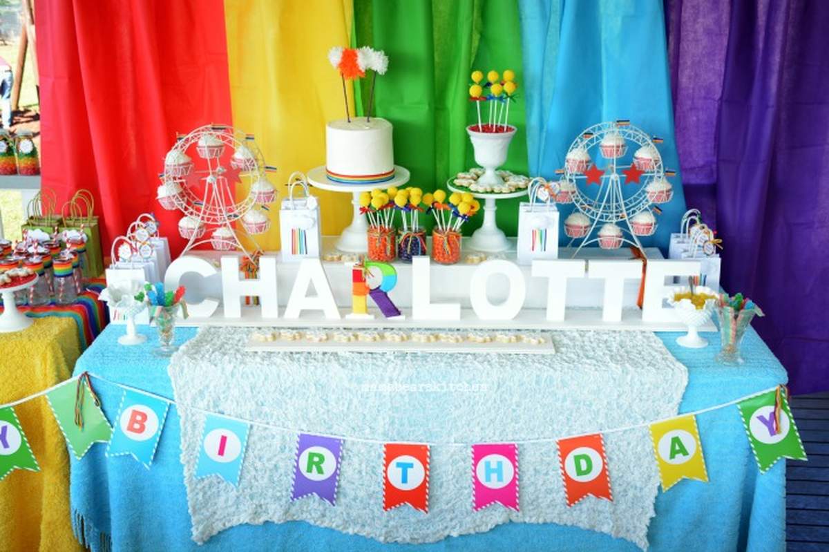 Rainbow party Birthday Party Ideas | Photo 34 of 35 | Catch My Party