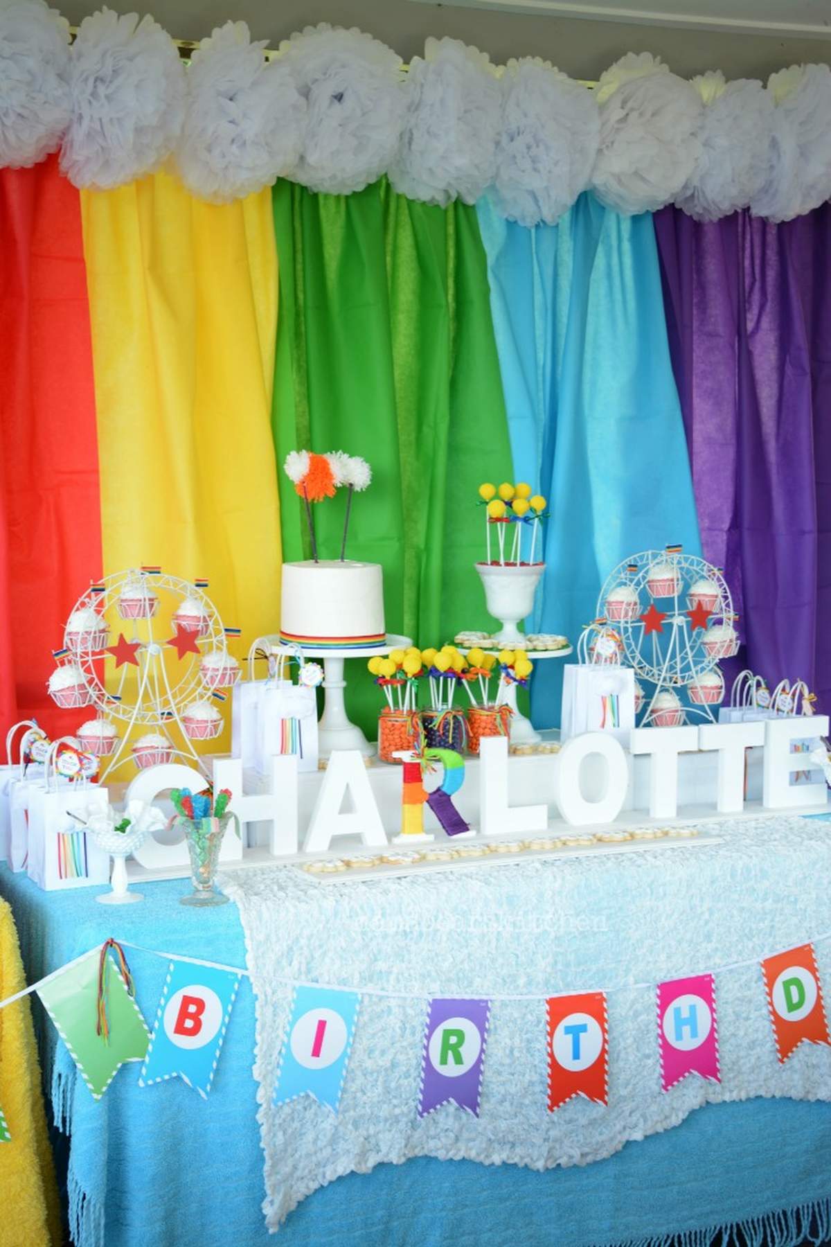 Rainbow party Birthday Party Ideas | Photo 31 of 35 | Catch My Party