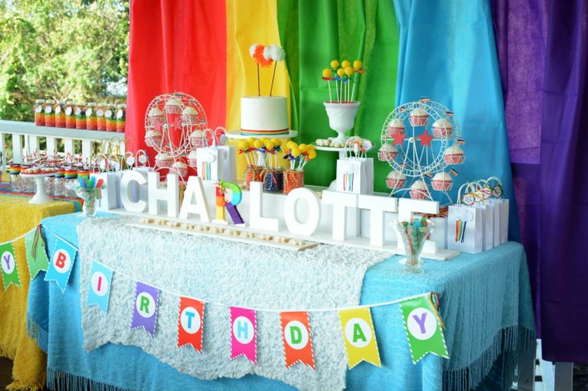Rainbow party Birthday Party Ideas | Photo 34 of 35 | Catch My Party