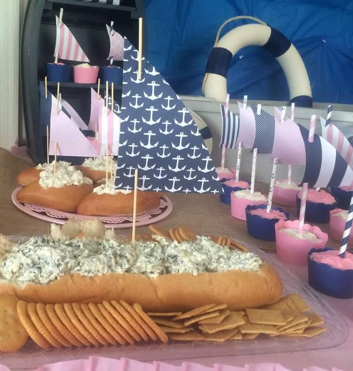 Pink & Navy Nautical 1st Birthday Birthday Party Ideas | Photo 2 of 17 ...