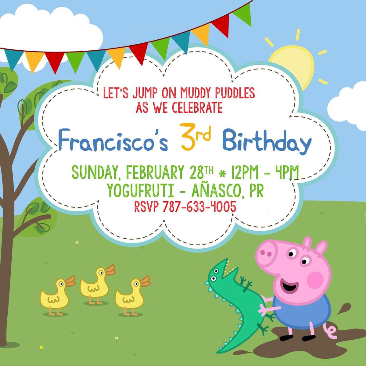 George & Dinosaur Theme / Birthday "Francisco's George Pig Party ...