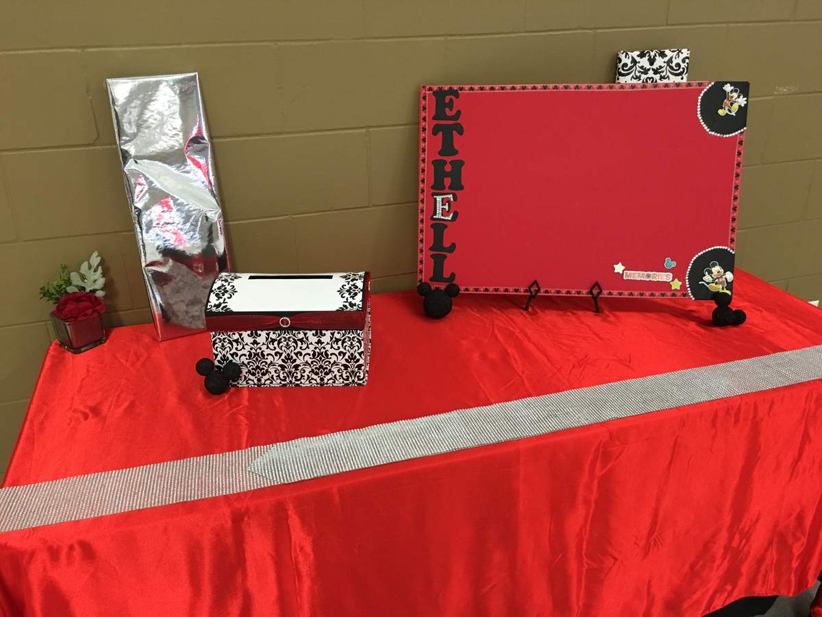 Damask with Mickey Mouse Farewell Party Party Ideas | Photo 10 of 17 ...