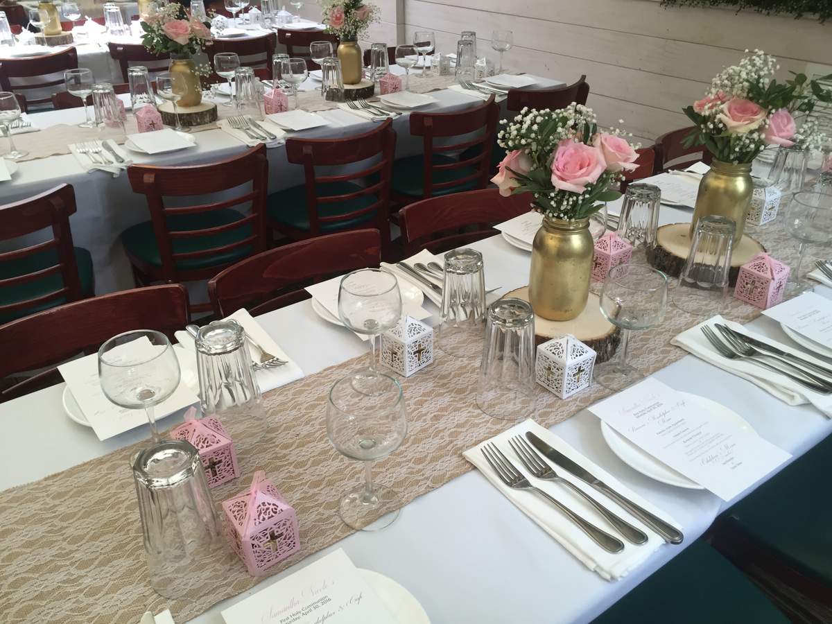 Pink and Gold First Holy Communion First Holy Communion Party Ideas ...