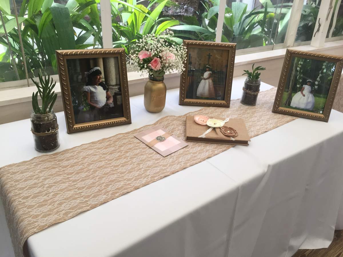 Pink and Gold First Holy Communion First Holy Communion Party Ideas ...