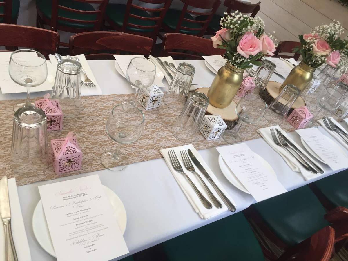 Pink and Gold First Holy Communion First Holy Communion Party Ideas ...