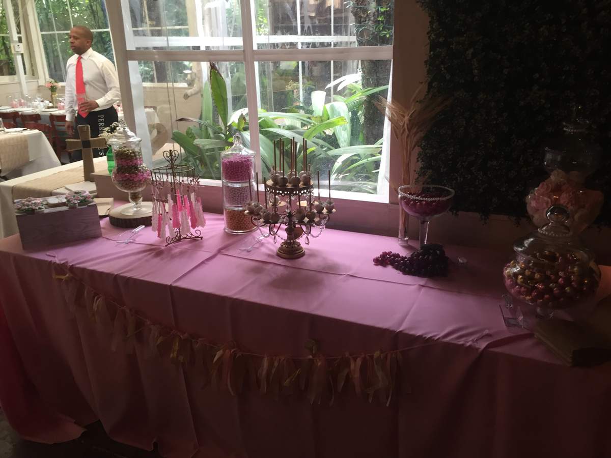 Pink and Gold First Holy Communion First Holy Communion Party Ideas ...