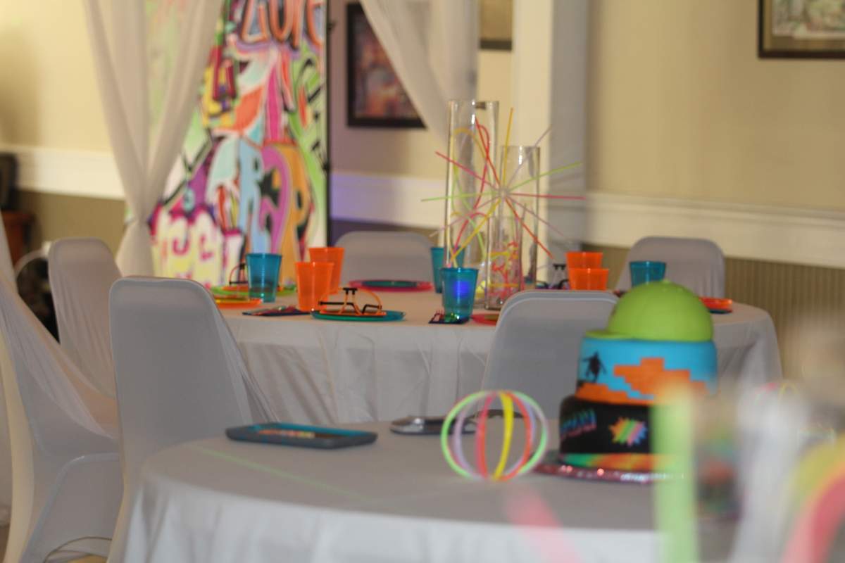 Glow In Dark/Graffiti Birthday Party Ideas | Photo 1 of 27 | Catch My Party