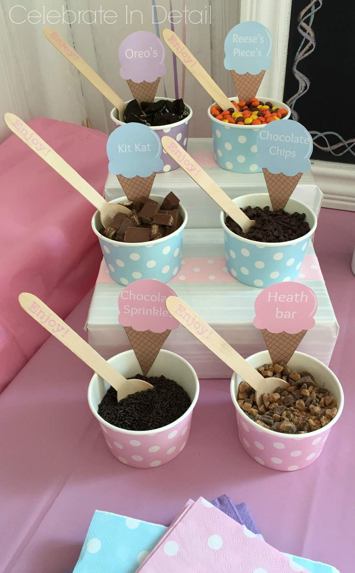 Ice Cream Party Birthday Party Ideas | Photo 10 of 15 | Catch My Party