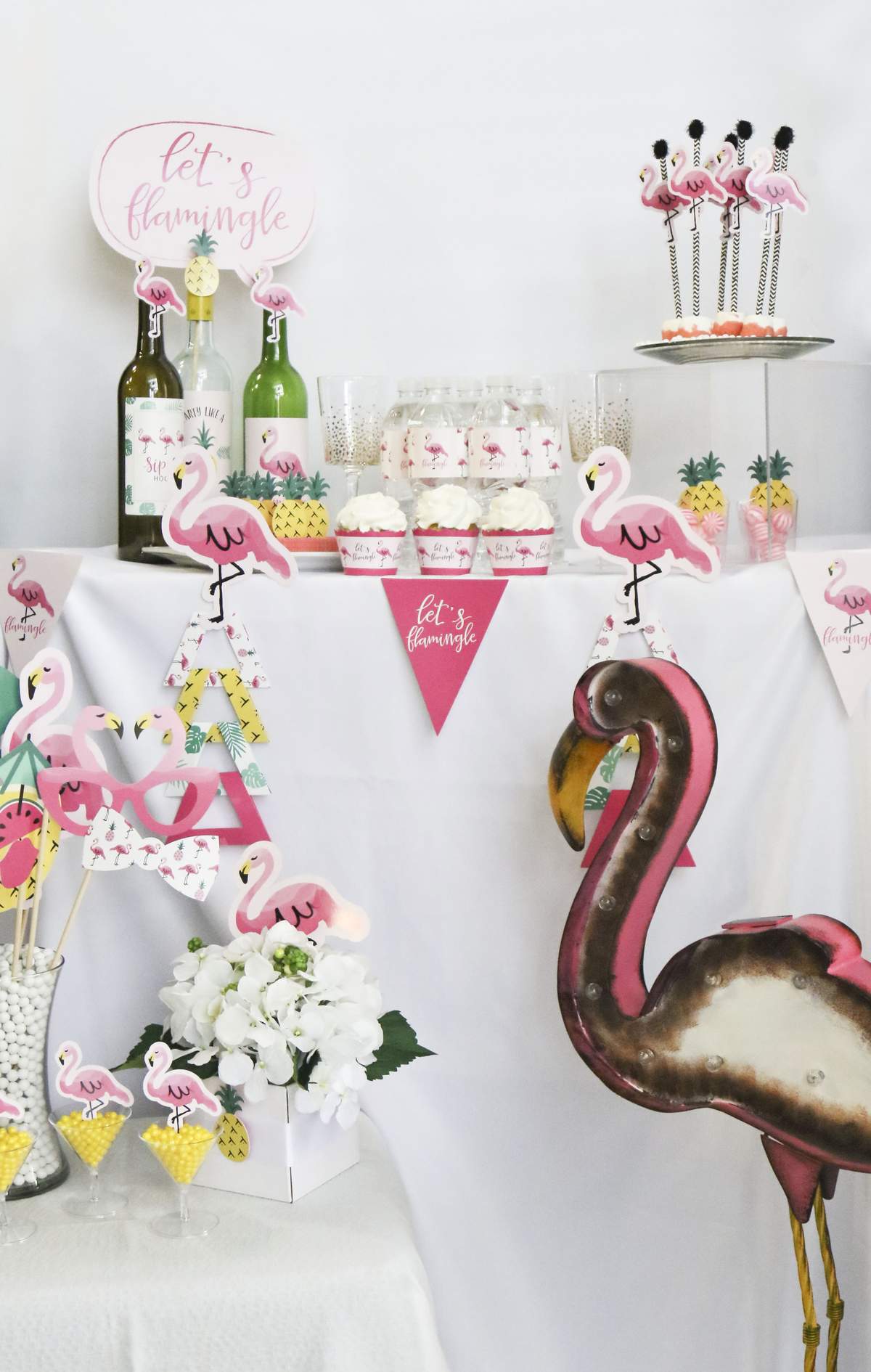 Flamingo & Pineapple Birthday Party Ideas | Photo 11 of 28 | Catch My Party