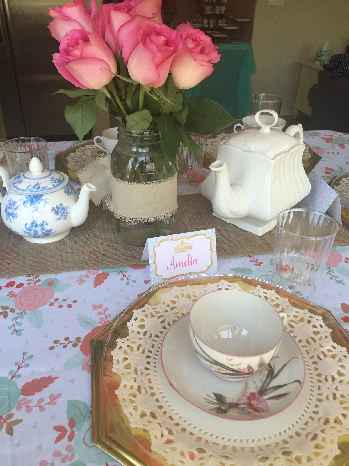 Shabby Chic Princess Tea Party Birthday Party Ideas | Photo 11 of 22 ...