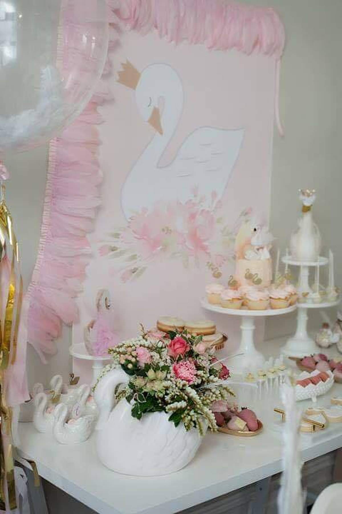 Swan theme Birthday Party Ideas | Photo 20 of 79 | Catch My Party