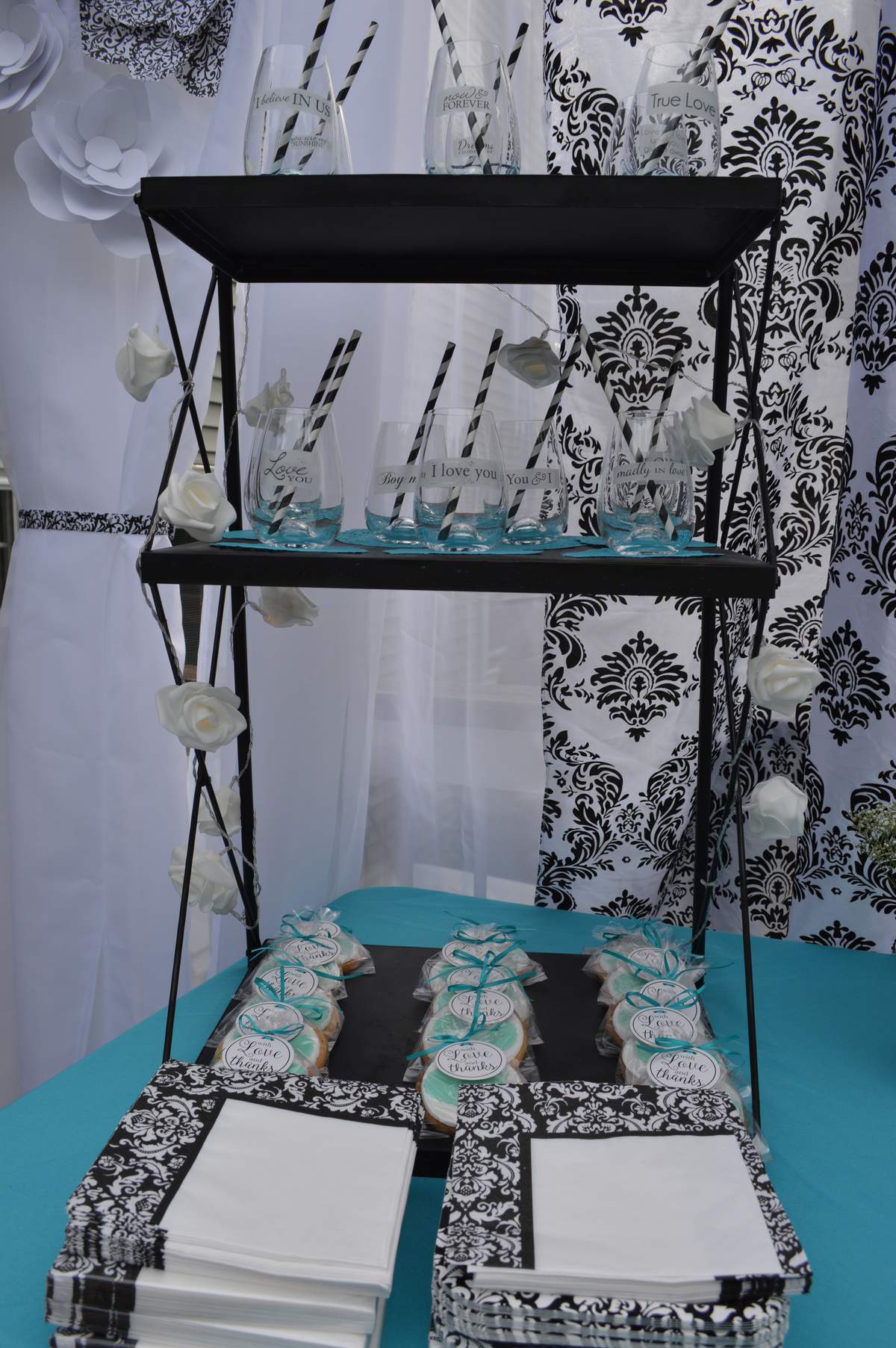 Damask Bridalwedding Shower Party Ideas Photo 22 Of 24 Catch My Party